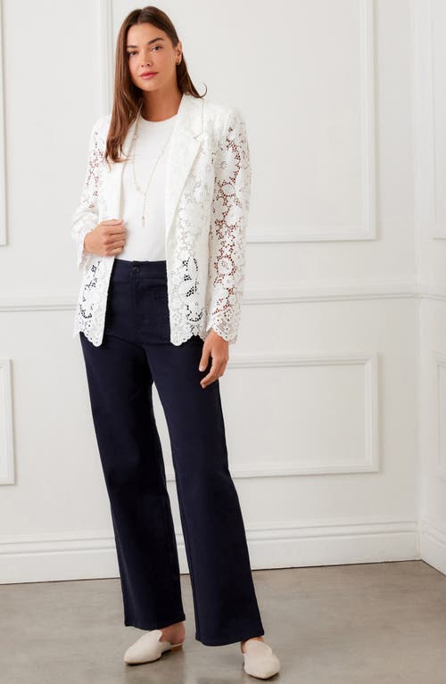 KAREN KANE Scallop Trim Lace Blazer